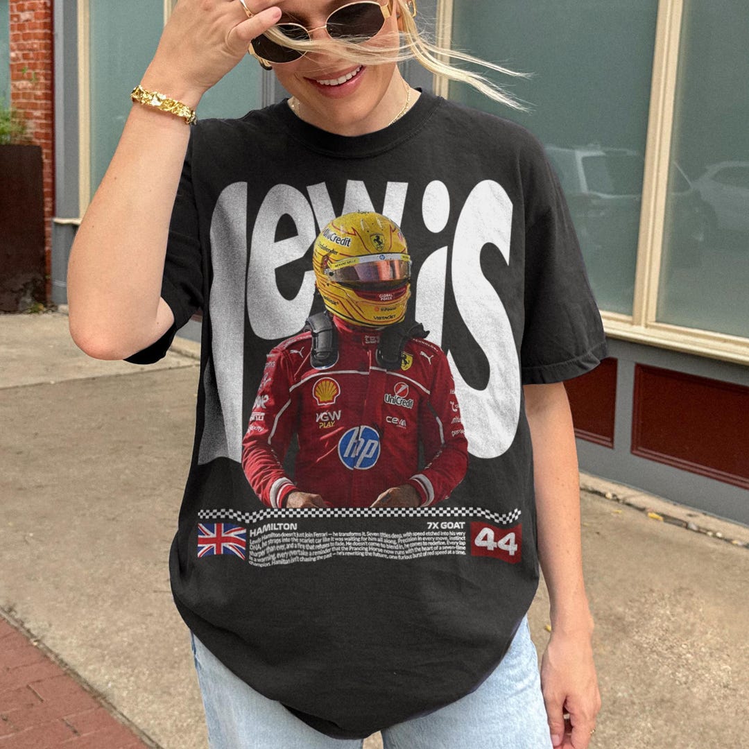 Lewis Hamilton Vintage Ferrari Shirt, F1 Hamilton Graphic Tee,ferrari ...