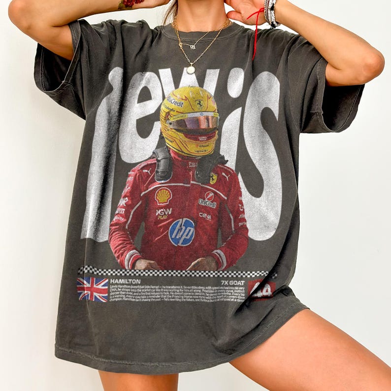 Lewis Hamilton Vintage Ferrari Shirt, F1 Hamilton Graphic Tee,ferrari ...
