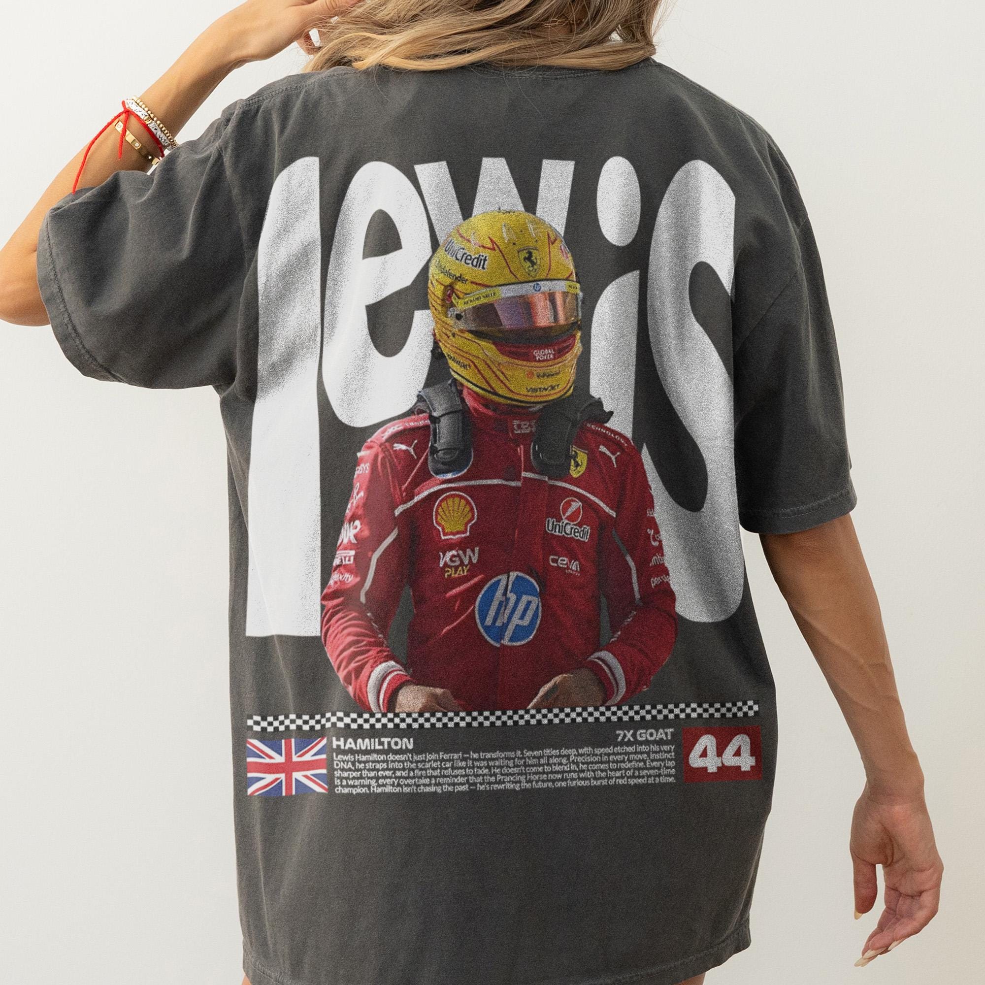 Lewis Hamilton Ferrari Racing Shirt, Retro Formula 1 Graphic Tee ...