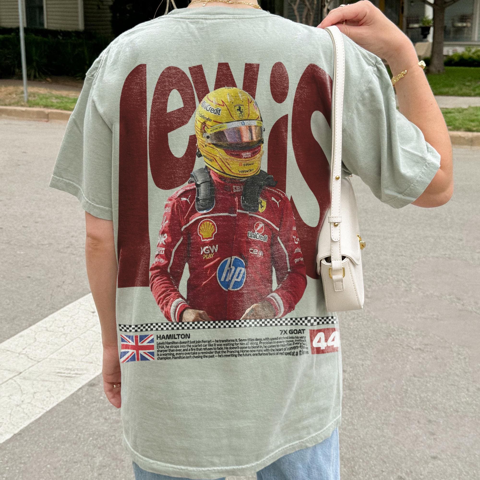 Lewis Hamilton Ferrari Racing Shirt, Retro Formula 1 Graphic Tee ...