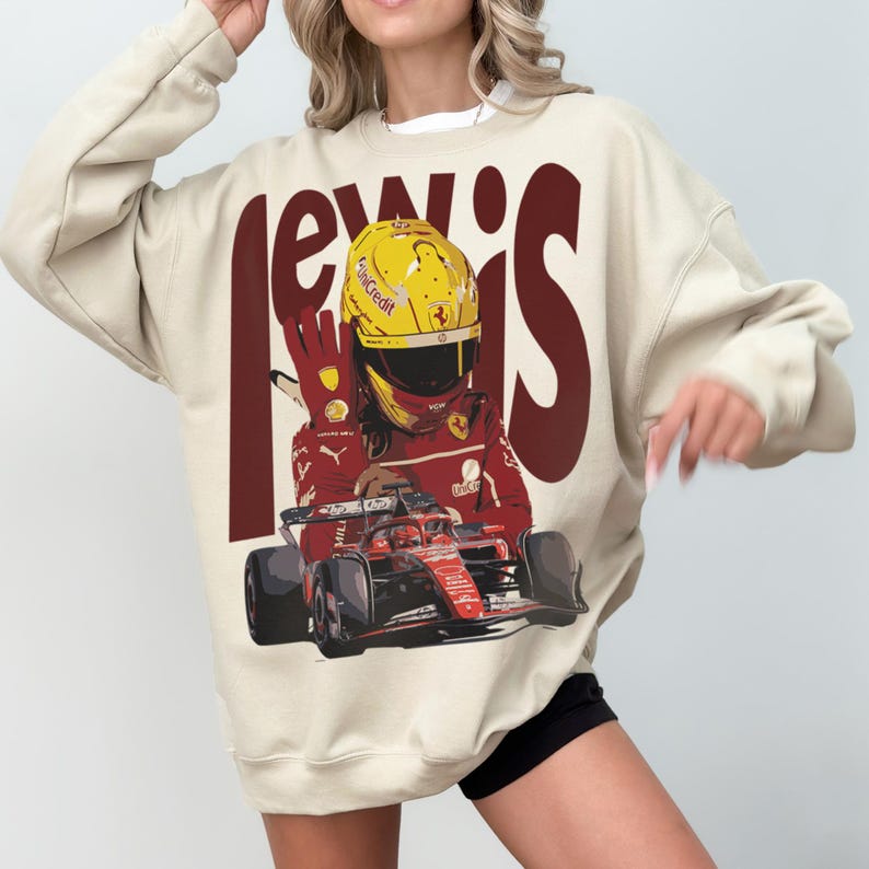 Lewis Hamilton Ferrari Sweatshirt, Vintage F1 Hamilton Crewneck, Retro ...