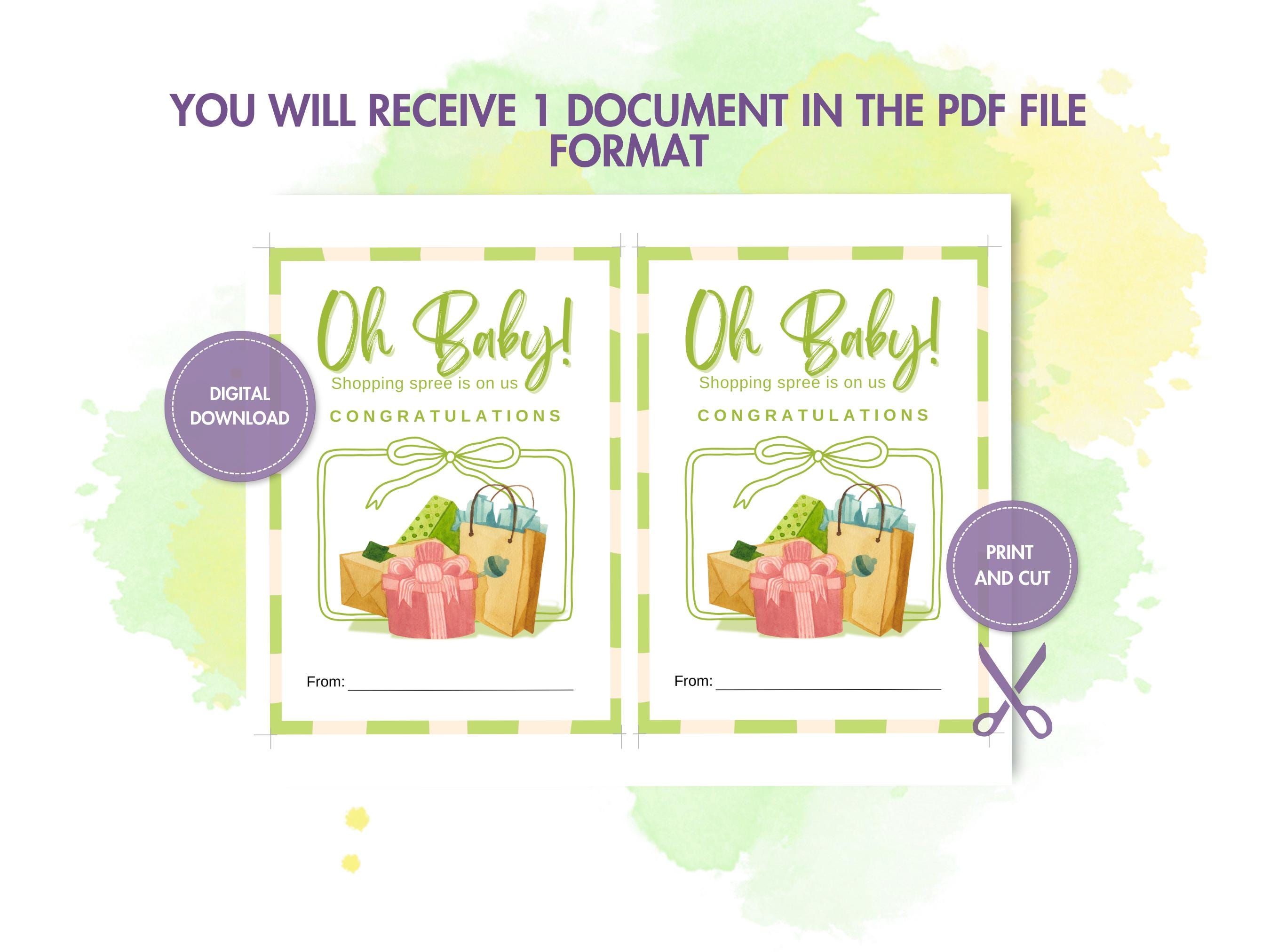 Baby Shower Gift Card Holder | Printable Gift for Baby Shower | New ...