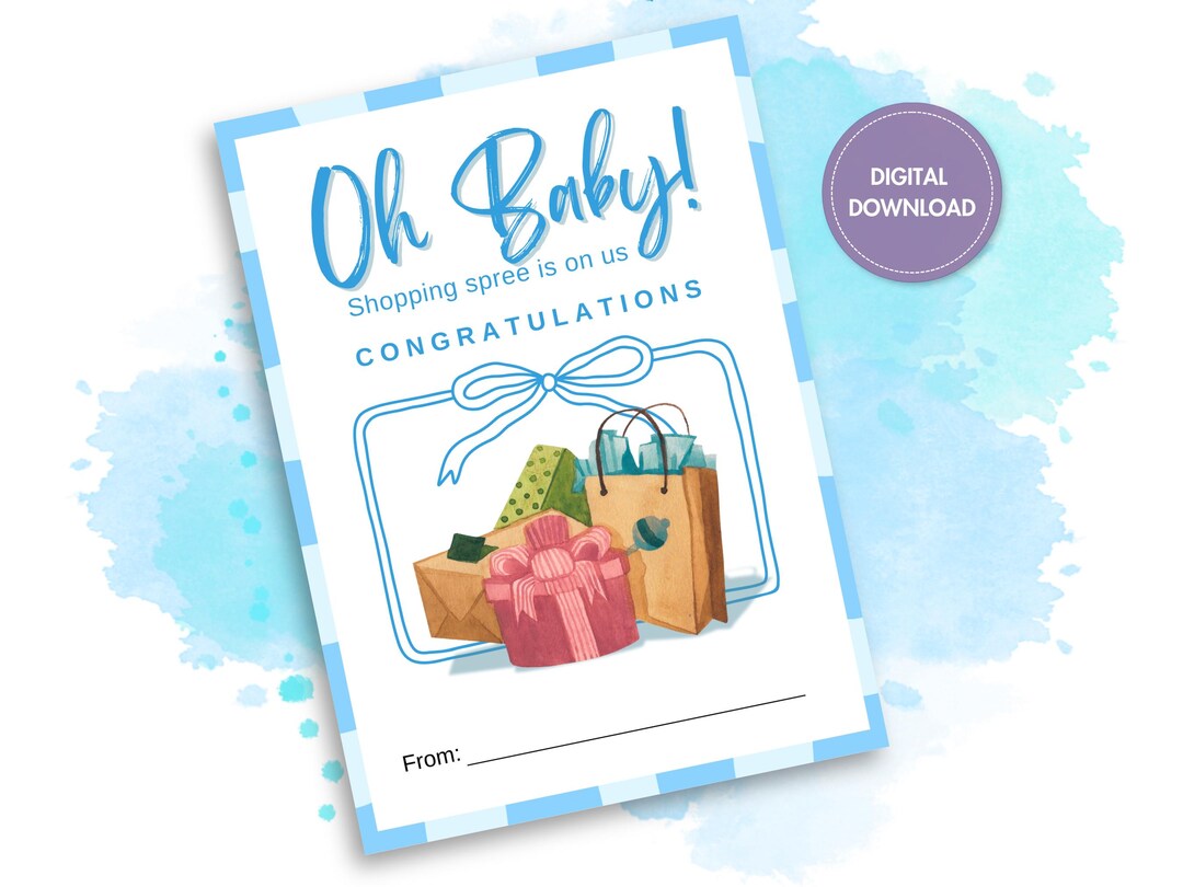 Printable Gift Card Holder for Baby Boy | Baby Shower | New Parent ...