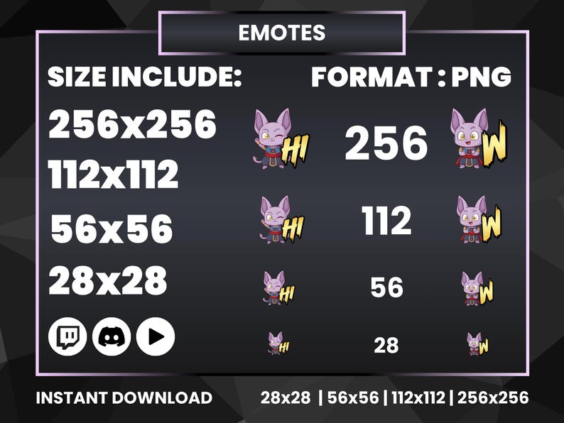 16 Beerus Emotes Pack | God of Destruction Anime Twitch Emotes Bundle ...