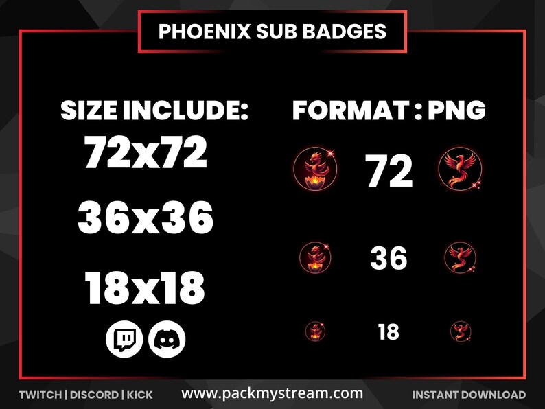 Phoenix Evolution Twitch Sub Badges - Etsy UK