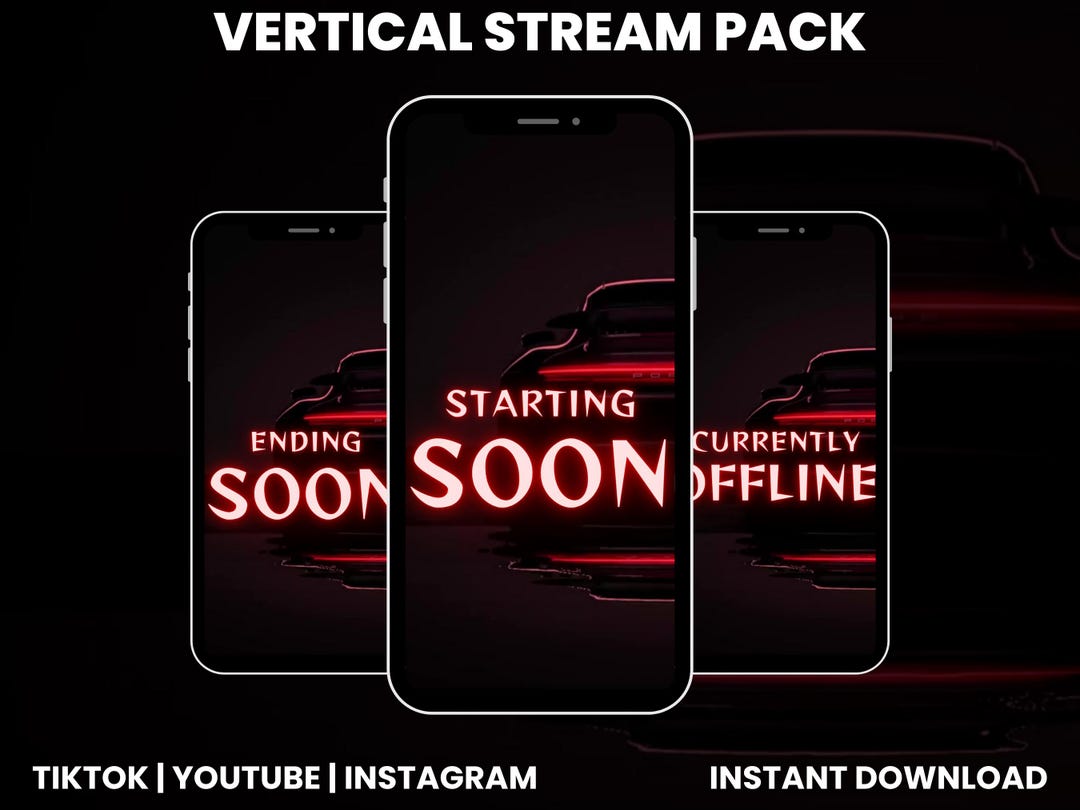 Red Car Vertical Stream Pack | Animated Twitch Overlay - Etsy