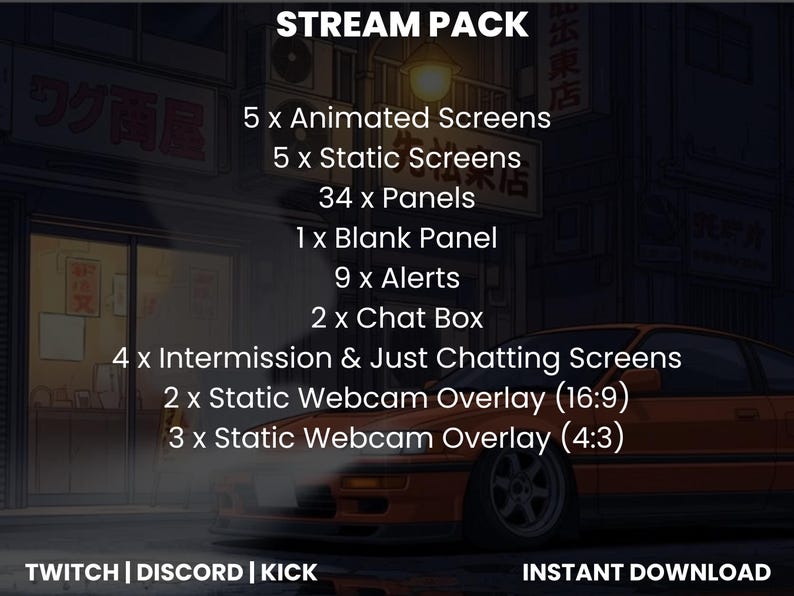 Red Car Themed Stream Pack | Car Overlays | OBS Pack | Animated Screens ...