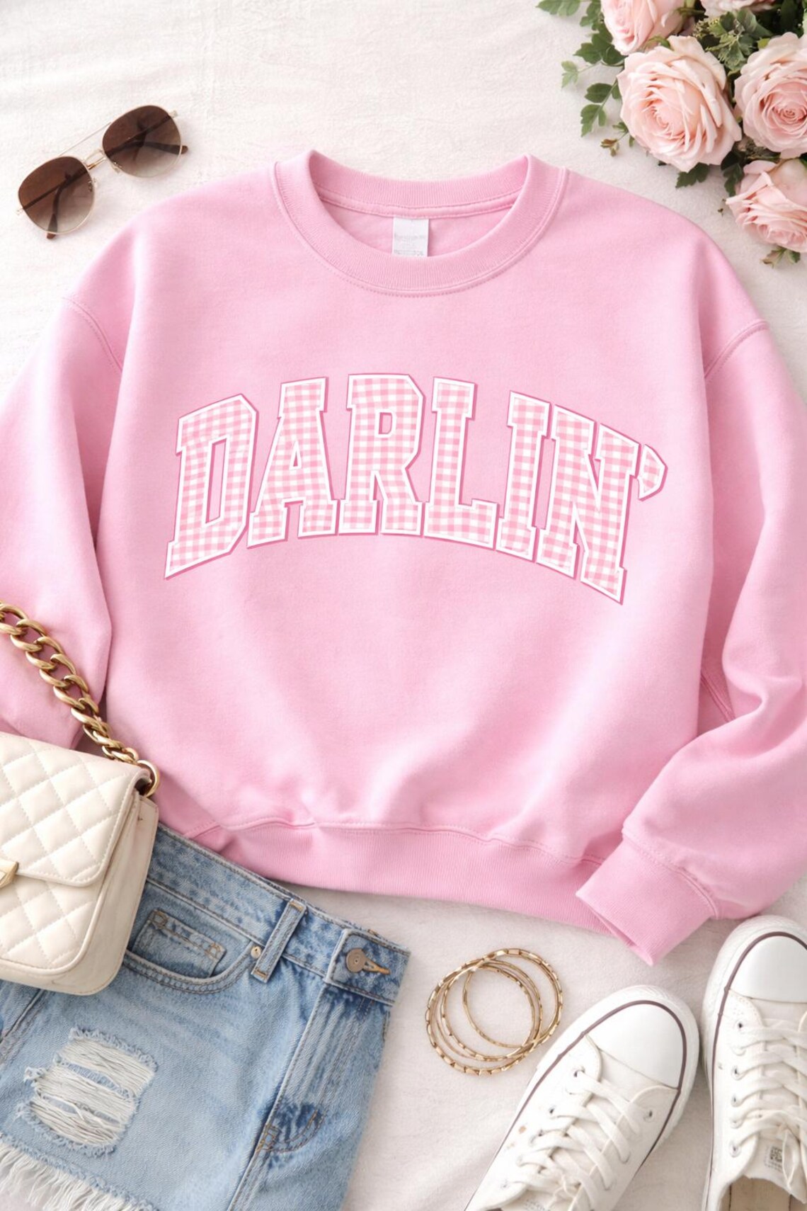 Darlin PNG | Gingham Graphic (digital Download - Etsy