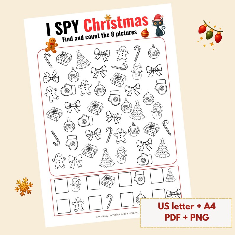 I Spy Christmas Printable for Kids | 1 Activity Sheet + 2 Bonus ...