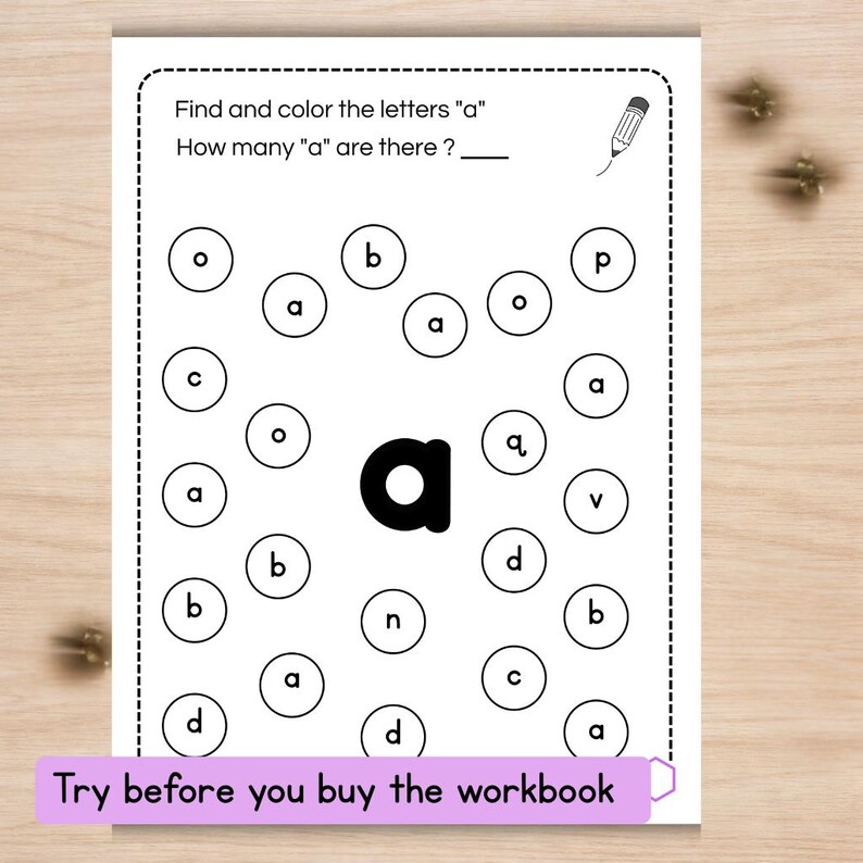 Alphabet Worksheet Sample - Letter A | I Spy, Counting & Animal ...