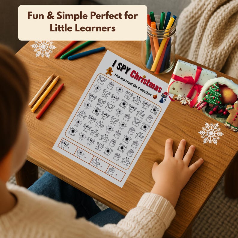 Christmas I Spy Printable | Seek and Count Holiday Activity Game ...