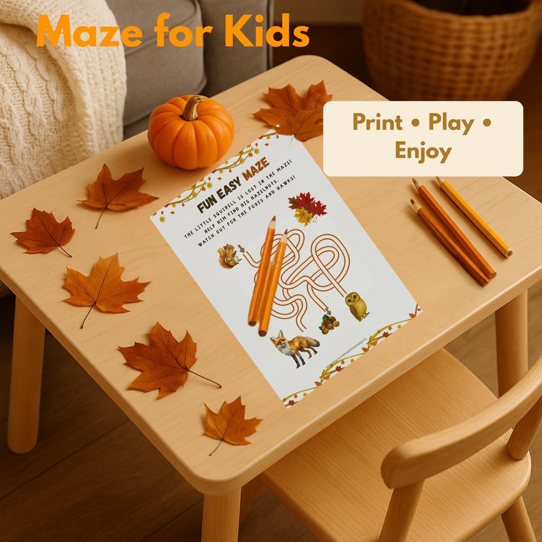 Printable Activity Maze for Little Learners, Easy & Fun Fall Maze for ...