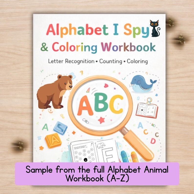 Alphabet Worksheet Sample - Letter A | I Spy, Counting & Animal ...