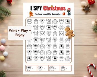 Christmas I Spy Printable | Seek and Count Holiday Activity Game ...