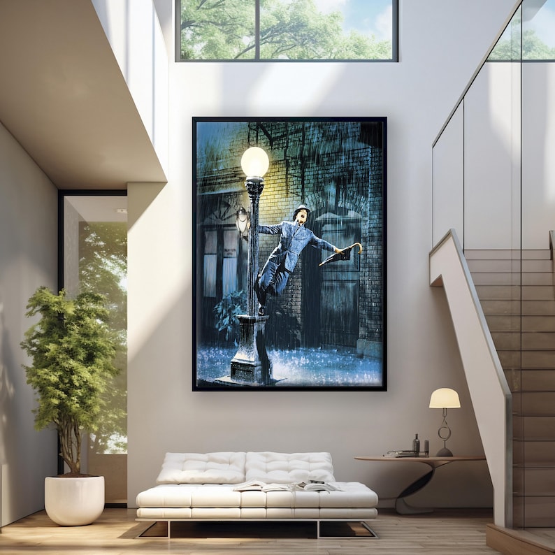 Quadro em tela com Gene Kelly, filme dos anos 50, pôster de Cantando na ...