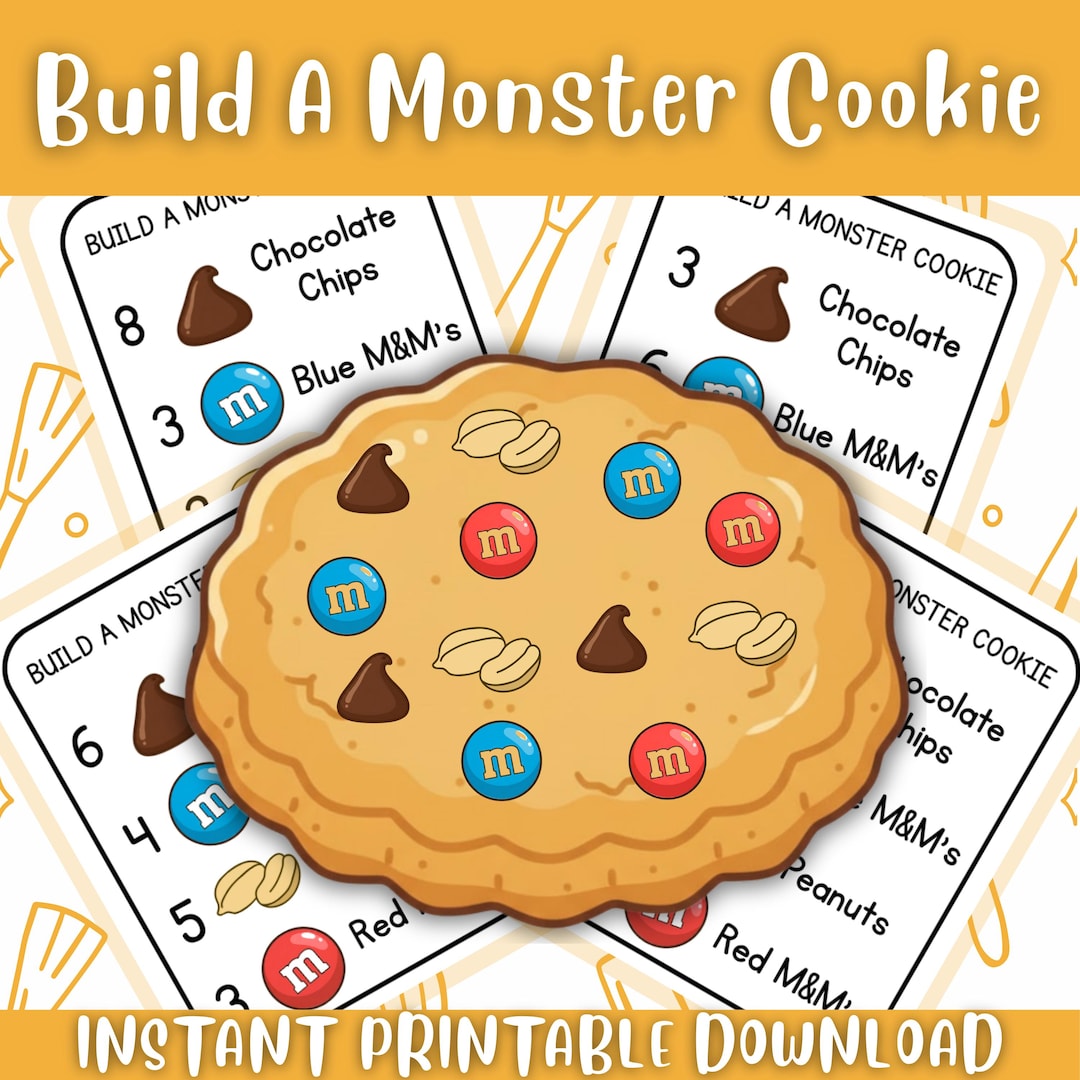 Build A Monster Cookie Printable: Pretend Play and Counting Activity ...