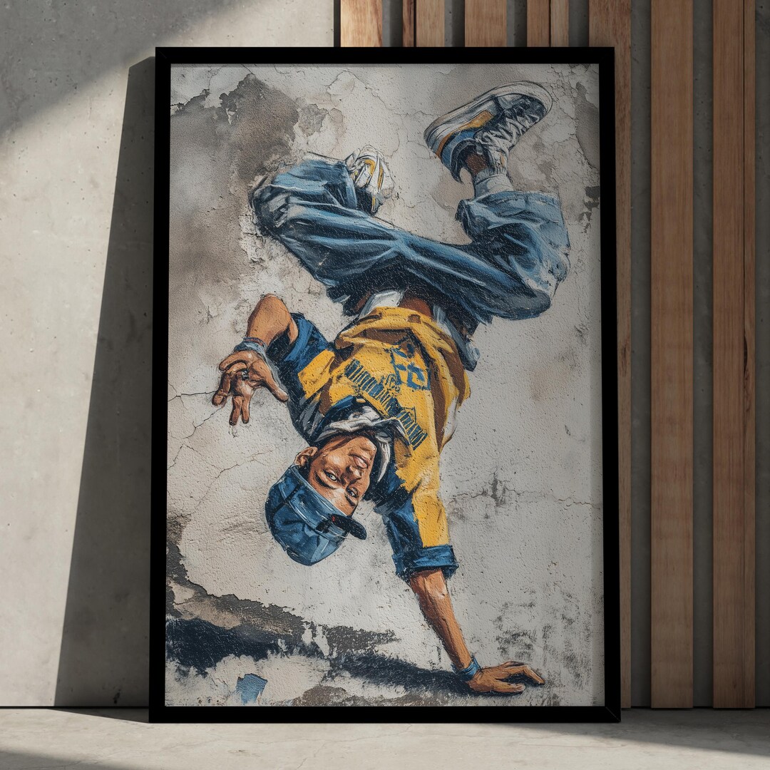 Breakdance Graffiti Wall Art Printable, Urban Street Dancer Poster, Hip ...