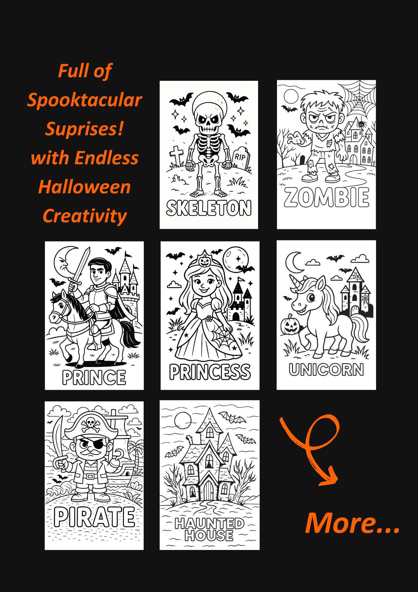 Spooky Fun Halloween Coloring Book - 25 Printable Halloween Coloring ...