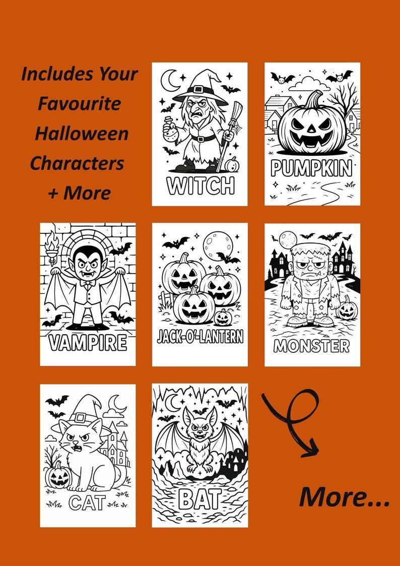 Spooky Fun Halloween Coloring Book - 25 Printable Halloween Coloring ...