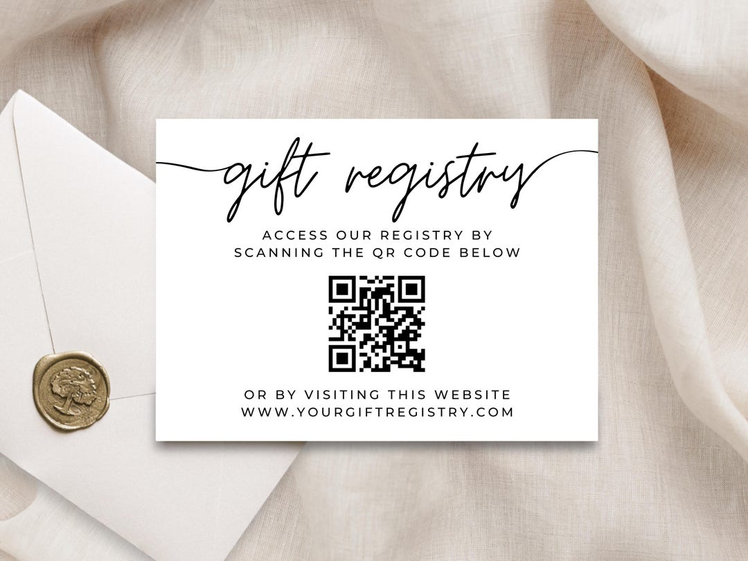Gift Registry Card Template With QR Code – Editable Canva Template ...