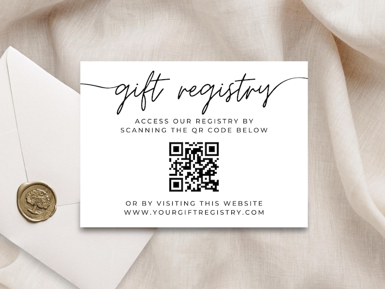 Gift Registry Card Template With QR Code – Editable Canva Template ...