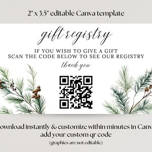 Gift Registry Card Template With QR Code – Editable Canva Template ...