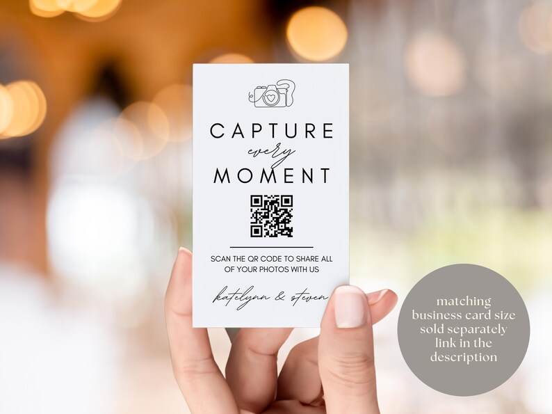 Capture Every Moment QR Code Photo Sharing Sign, Printable & Editable ...