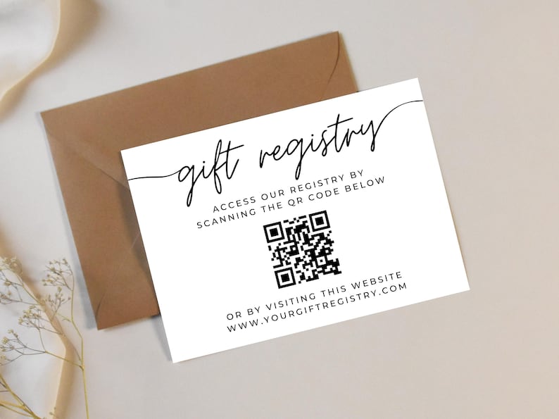 Gift Registry Card Template With QR Code – Editable Canva Template ...