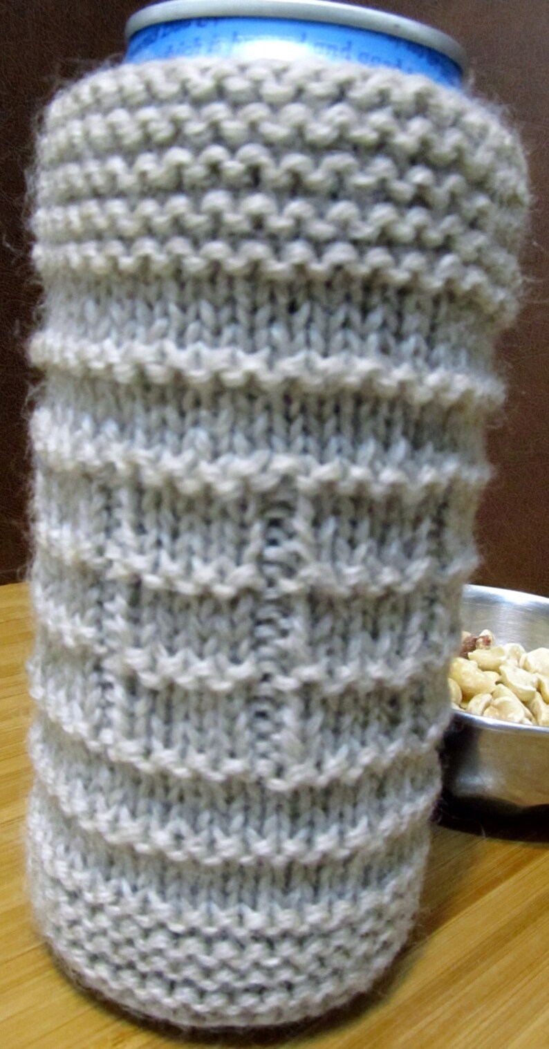 Simple Knit Beer Cozy, Knit Bottle Cozy, Beverage Cozy, Knit Pattern ...