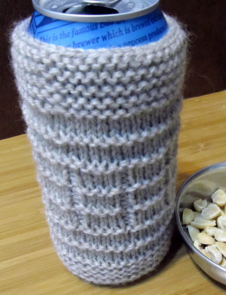 Simple Knit Beer Cozy, Knit Bottle Cozy, Beverage Cozy, Knit Pattern ...