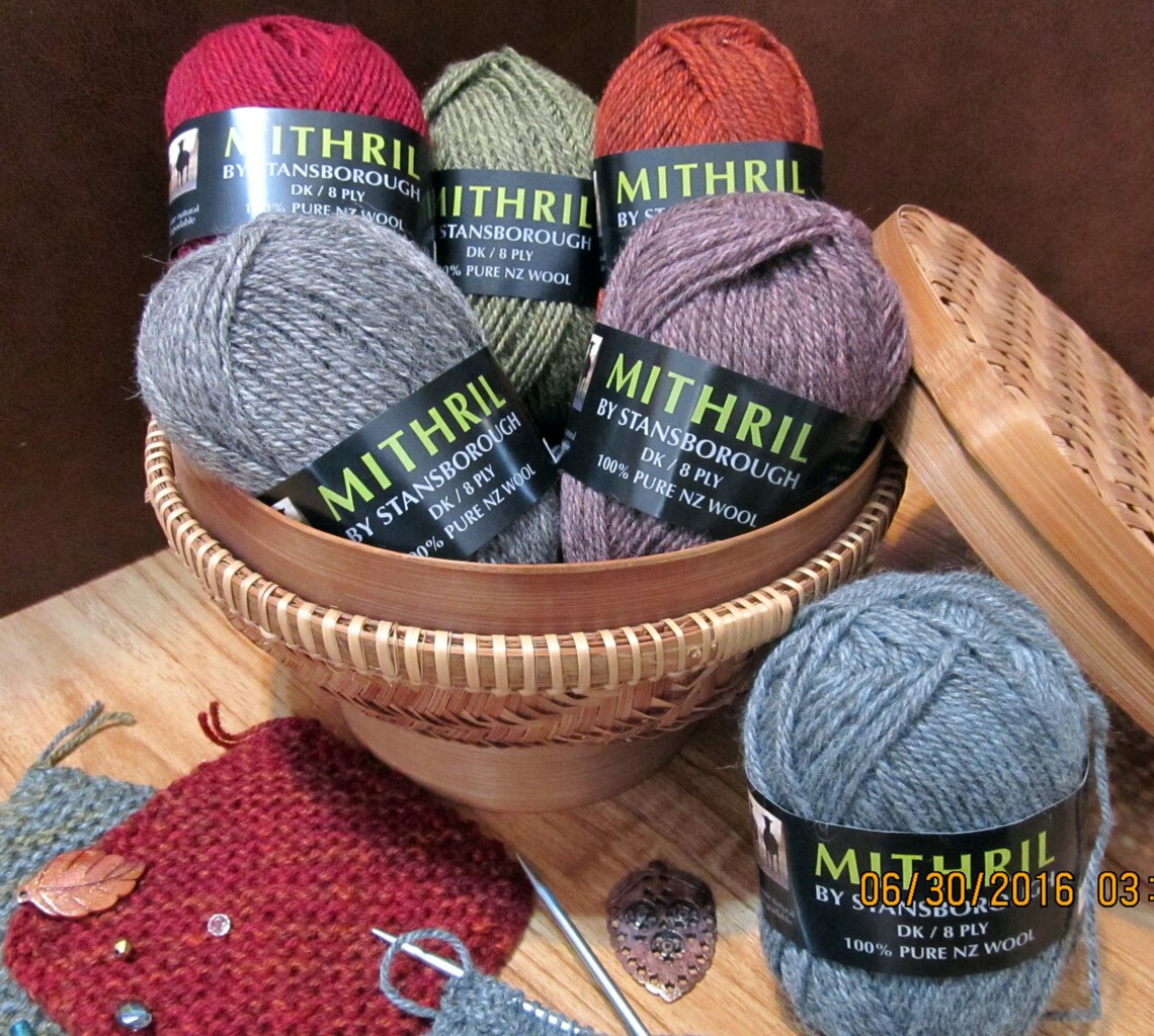 100% Natural "mithril" Wool Yarn Available in 6 Colors - 50gm Skeins ...