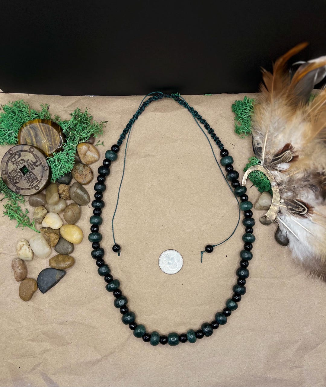 Jade & Obsidian Necklace - Etsy