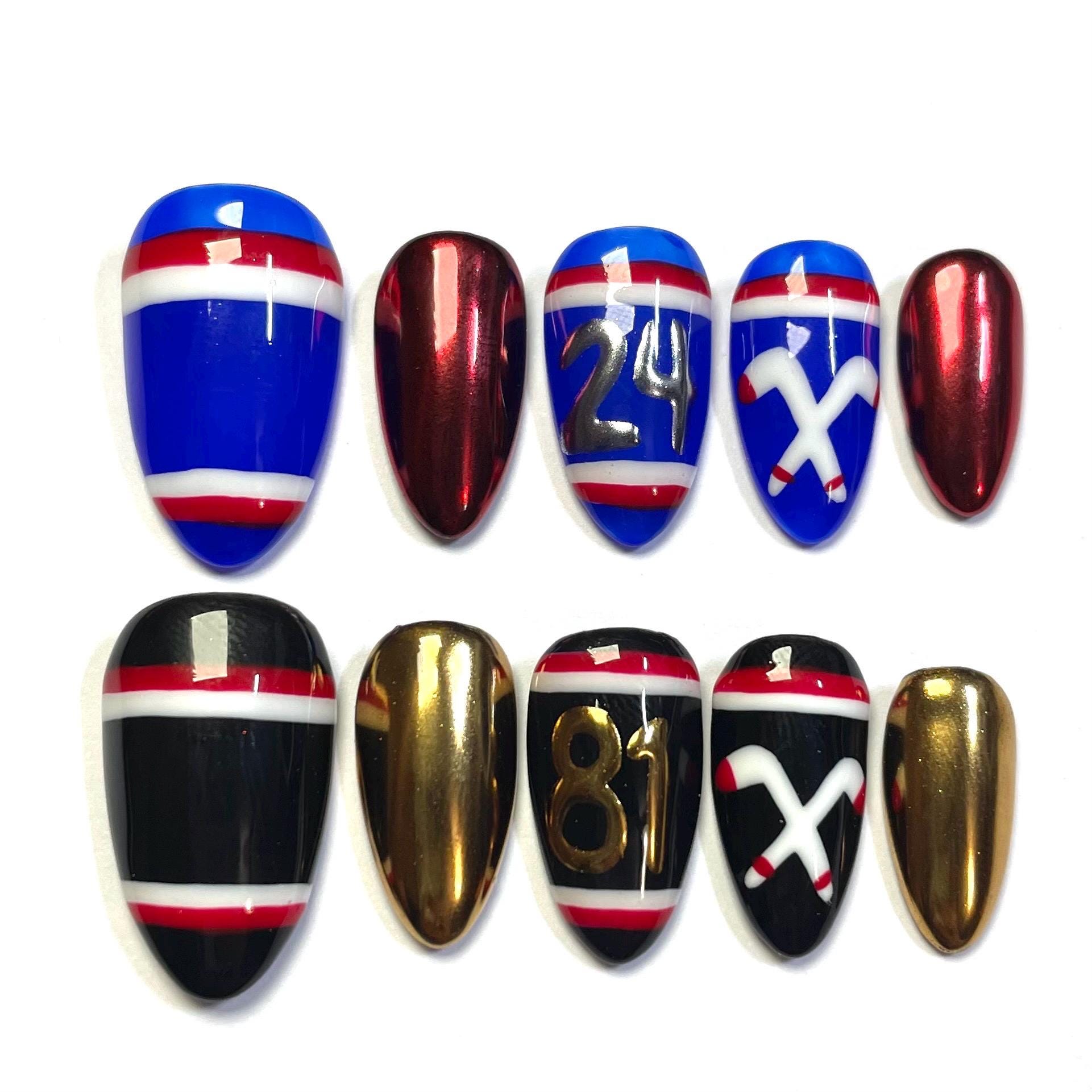 Heated Rivalry Jersey Nails | Booktok Nails, Press on Nail Set - Etsy