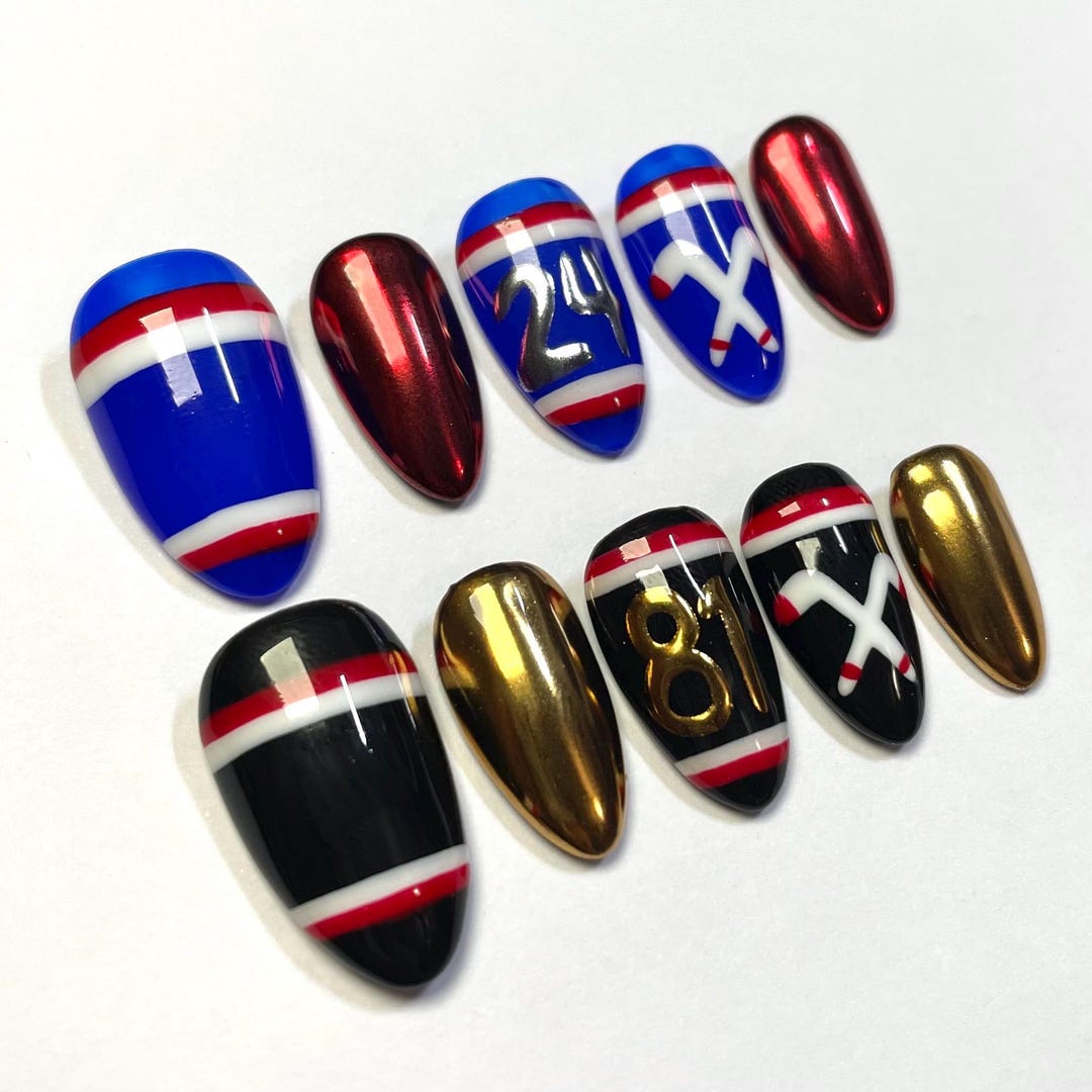 Heated Rivalry Jersey Nails | Booktok Nails, Press on Nail Set - Etsy