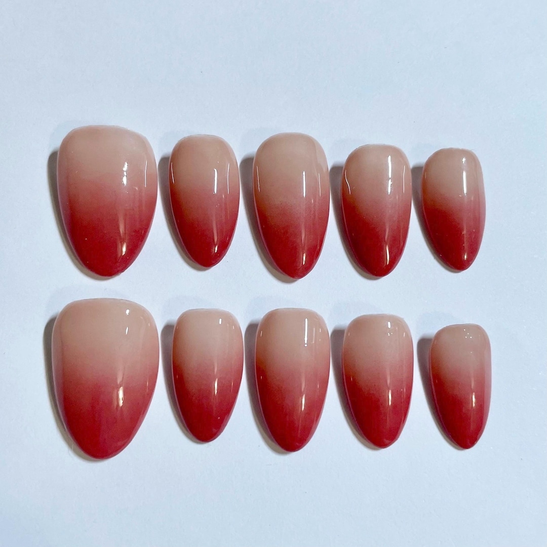 Nezuko Gradient Nails | Demon Slayer Anime, Press on Nail Set - Etsy