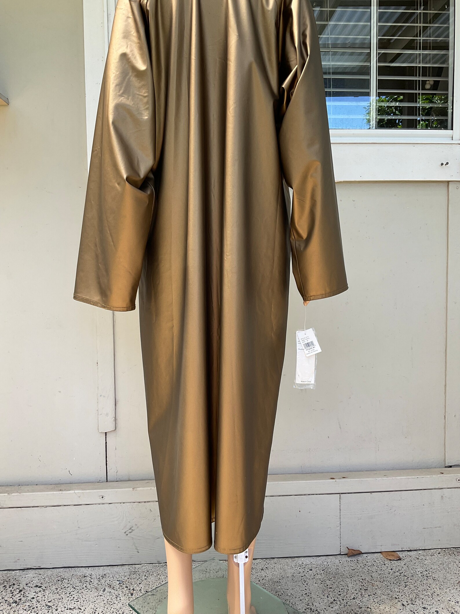 Vtg 80s Shedrain Old Gold Bronze PVC Long Raincoat M - Etsy
