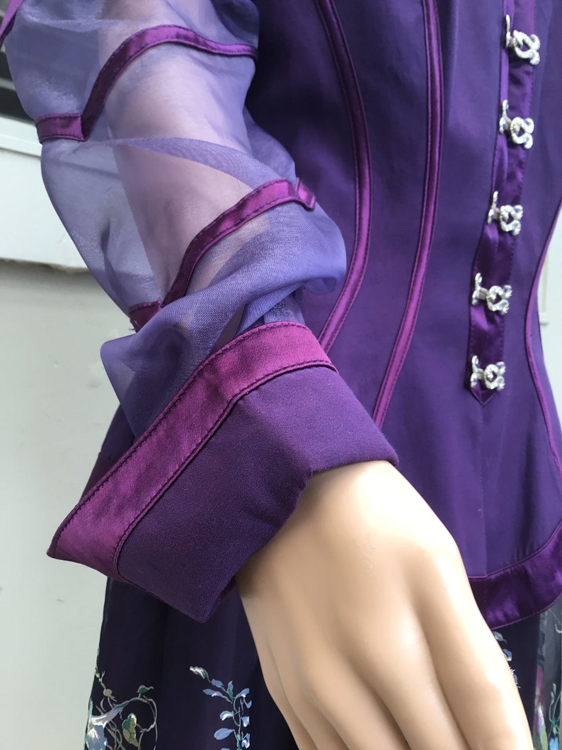 Vtg 80s Cache Purple Narrow Waisted Peplum Style Jacket Illusion ...