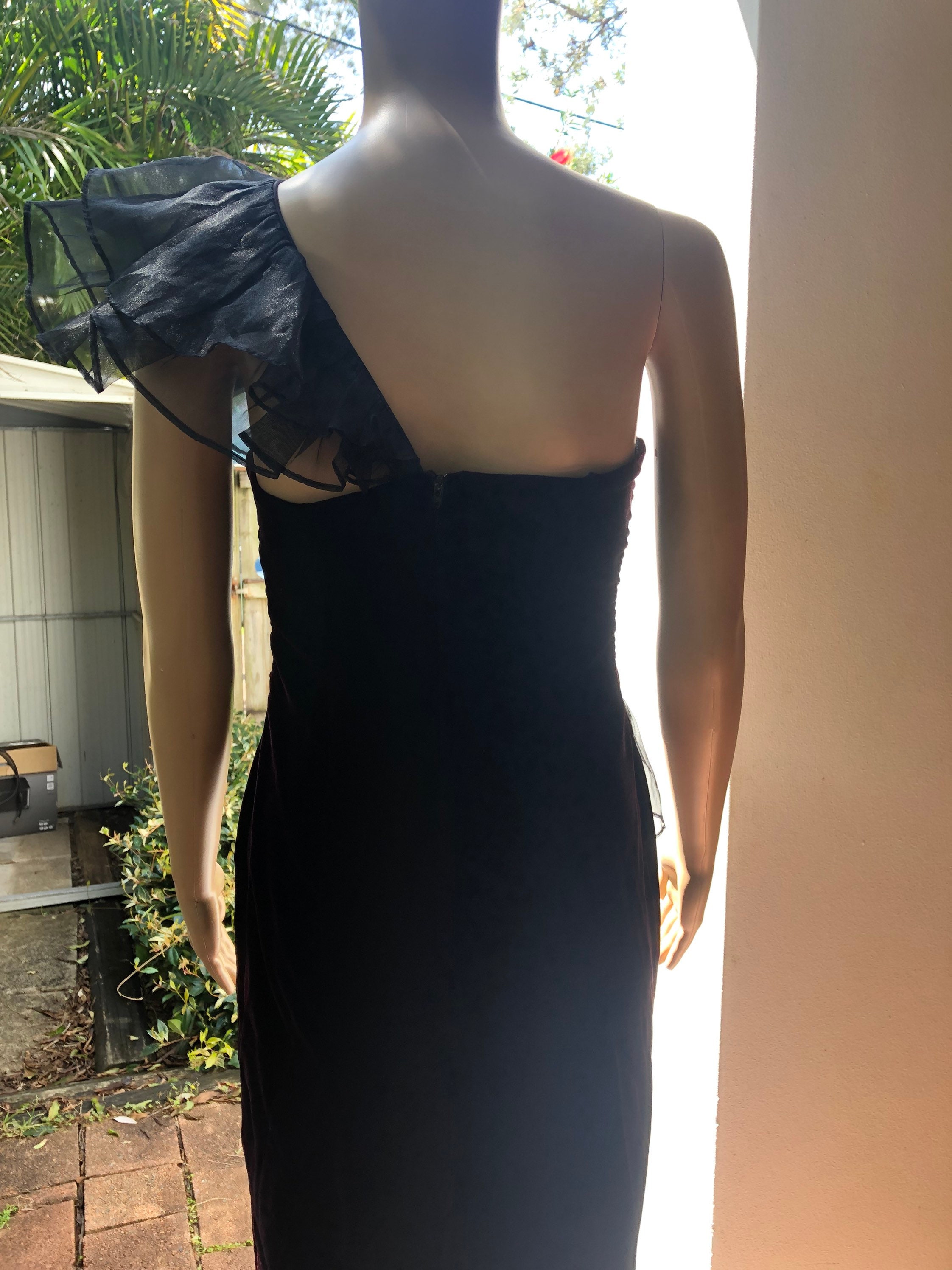 Vtg David Howard for Karen Okada Climax Black Velvet Cocktail One ...