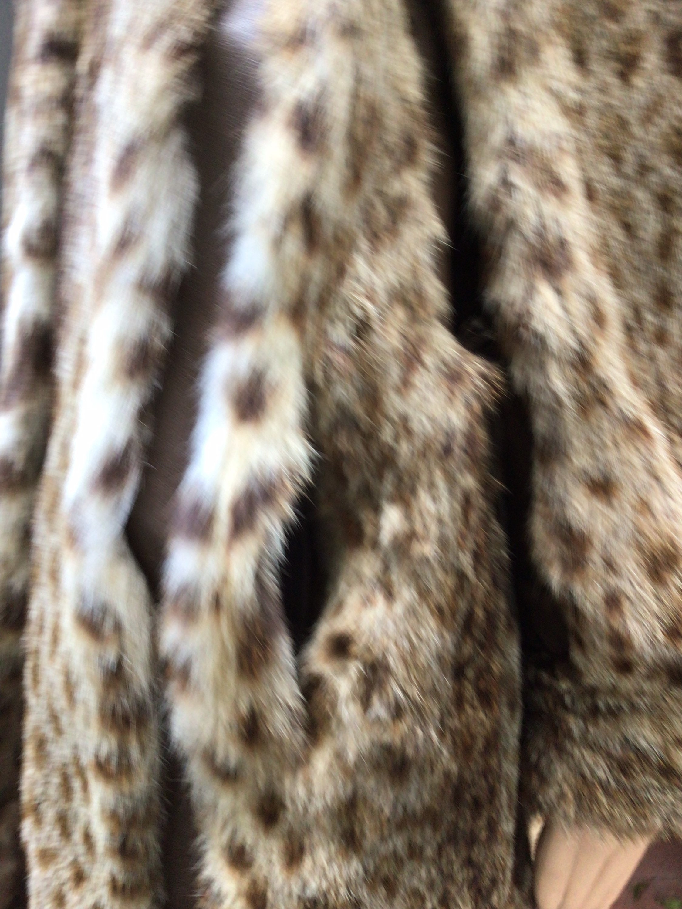 Vtg 70s Genuine Bobcat Fur Hooded Jacket With Leather Chevron - Etsy