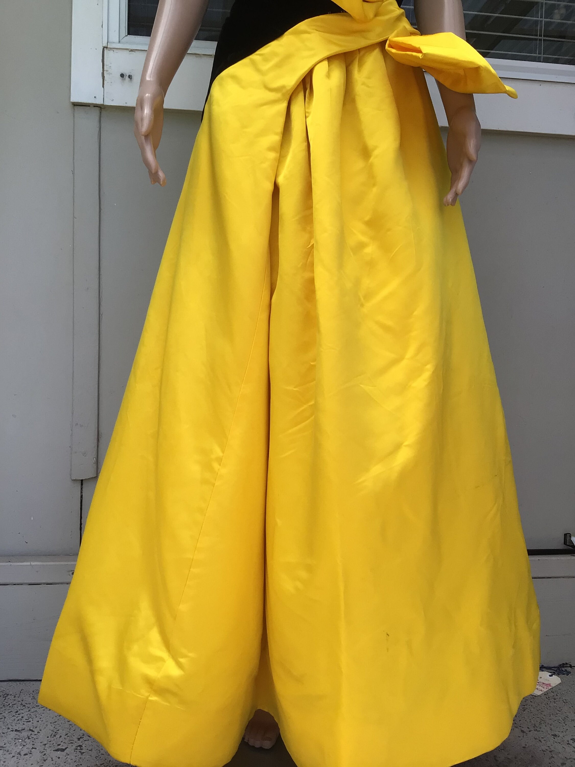 Vtg 80s Scaasi Collectible Black Yellow Ballgown, Evening Formal Dress ...
