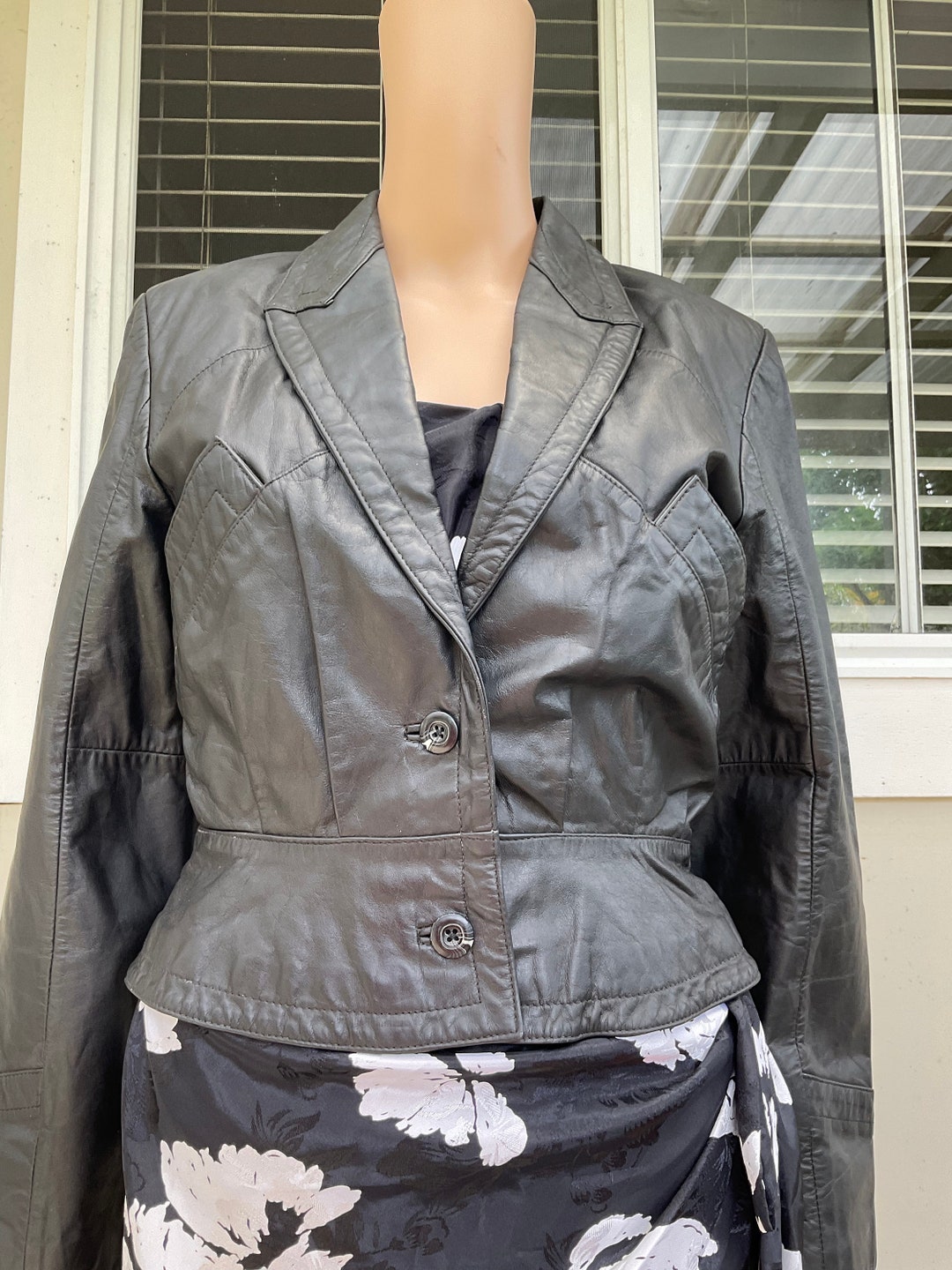 Vtg 80s Black Leather Wilsons USA. Tailored Bomber Jacket S - Etsy