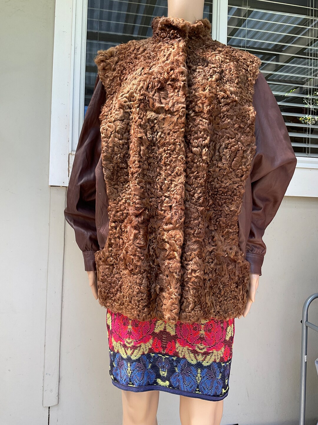 Vtg 60s Brown Leather and Curly Goat Karakul Fleece Blouson Jacket L - Etsy