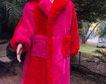 Red and Pink Coat - Etsy