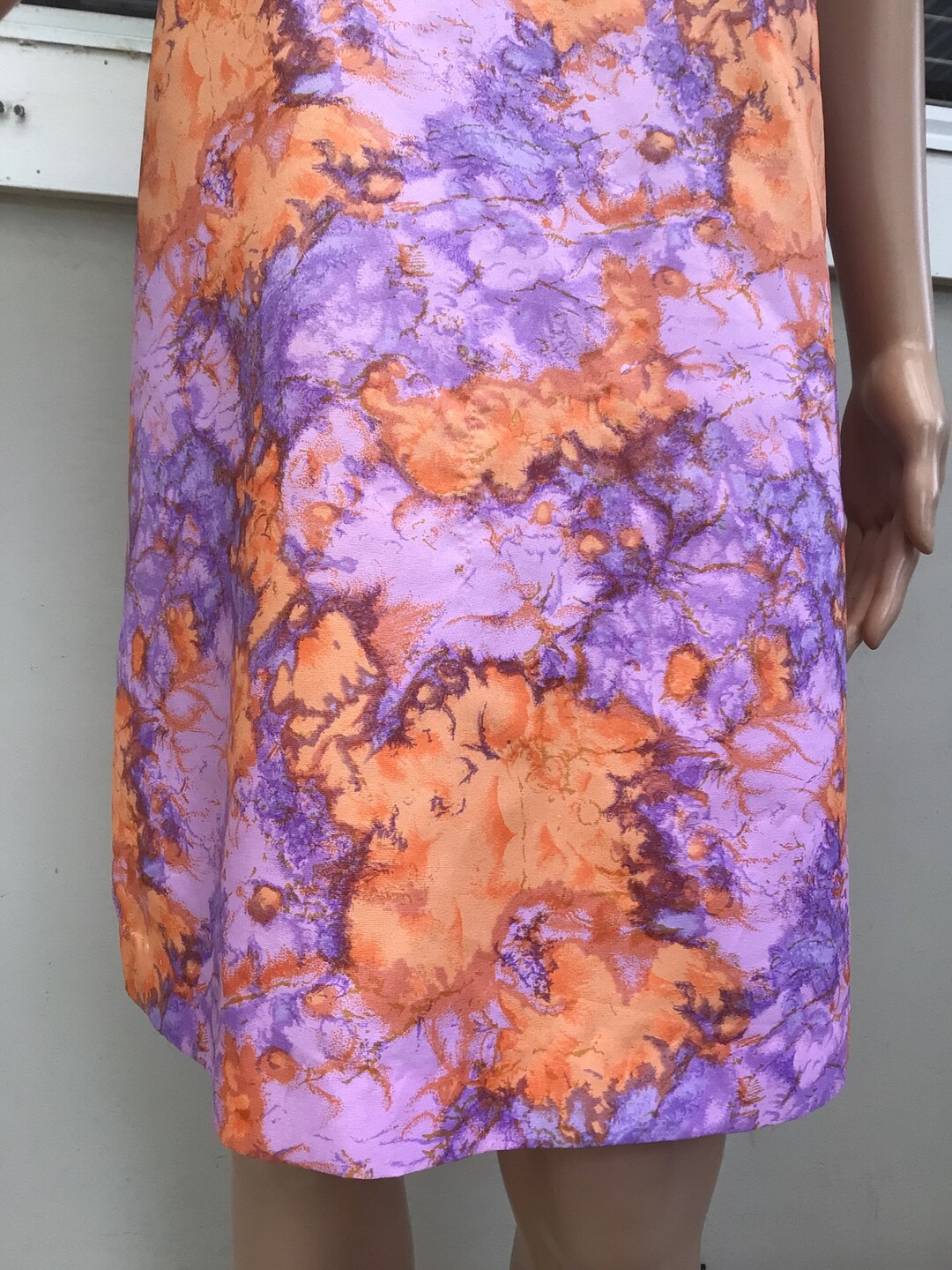 Vtg 60s Psychedelic Orange and Purple House Day Tent Dress M - Etsy