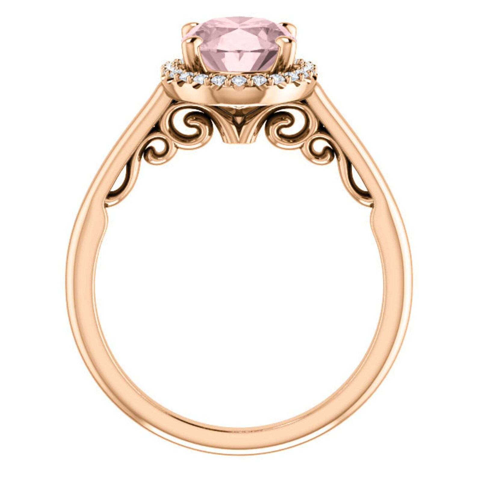 AAA Morganite Engagement Ring Diamond Wedding Ring Vintage - Etsy