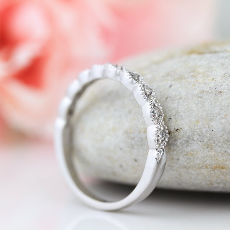Vintage Style Diamond Twisted Milgrain Pattern 14K White/yellow/rose ...
