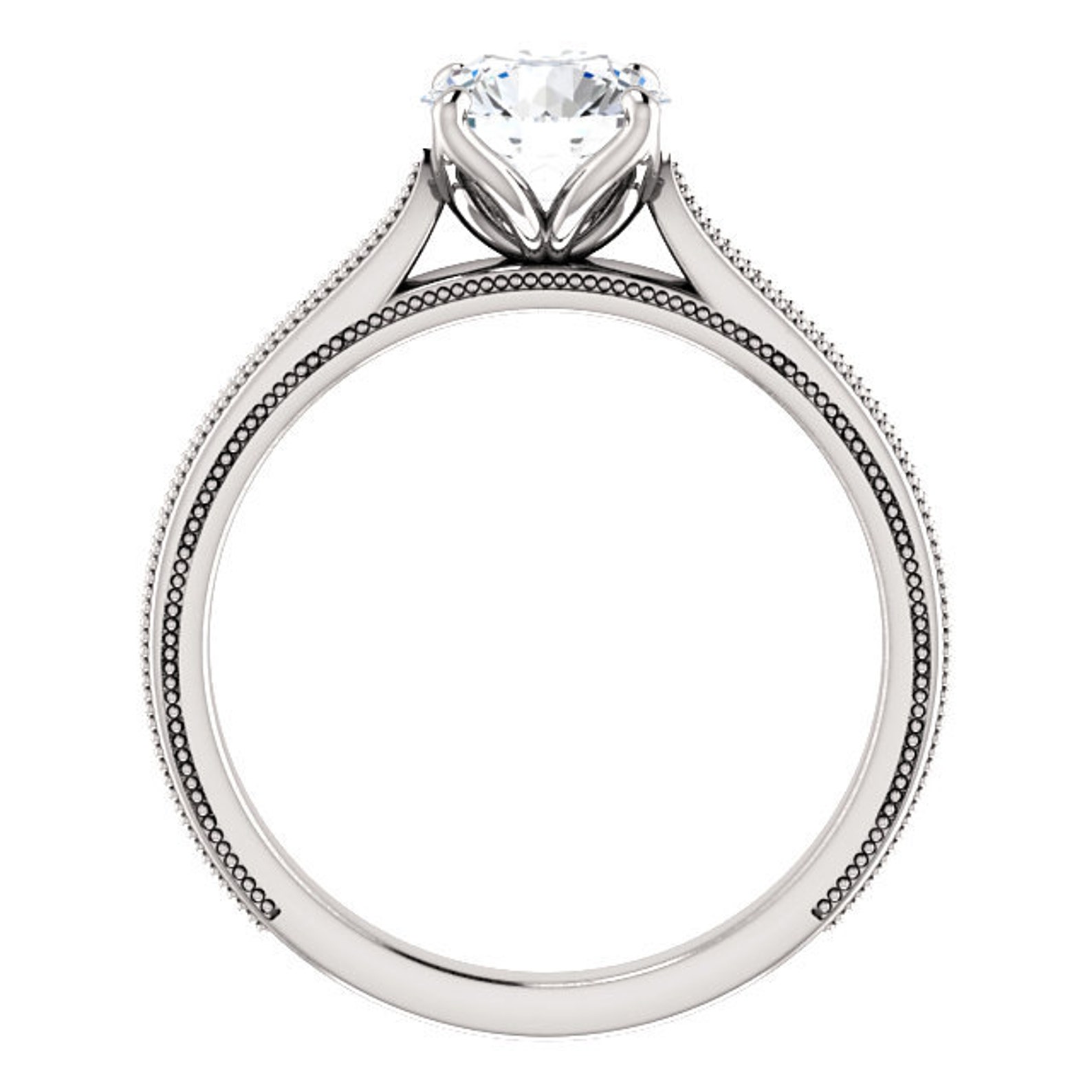 Vintage Style Solitaire Engagement Ring Certified Forever One - Etsy