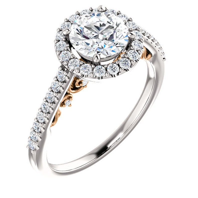 1 ct Forever Brilliant Moissanite in 14K White /Rose Gold | Etsy
