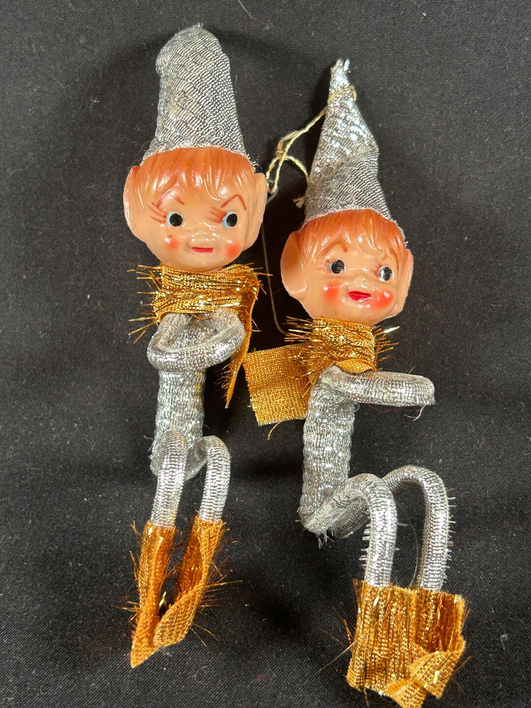 Vintage Rare Pair Silver Lame W. Gold Scarf and Boots Knee Hugger Pixie ...