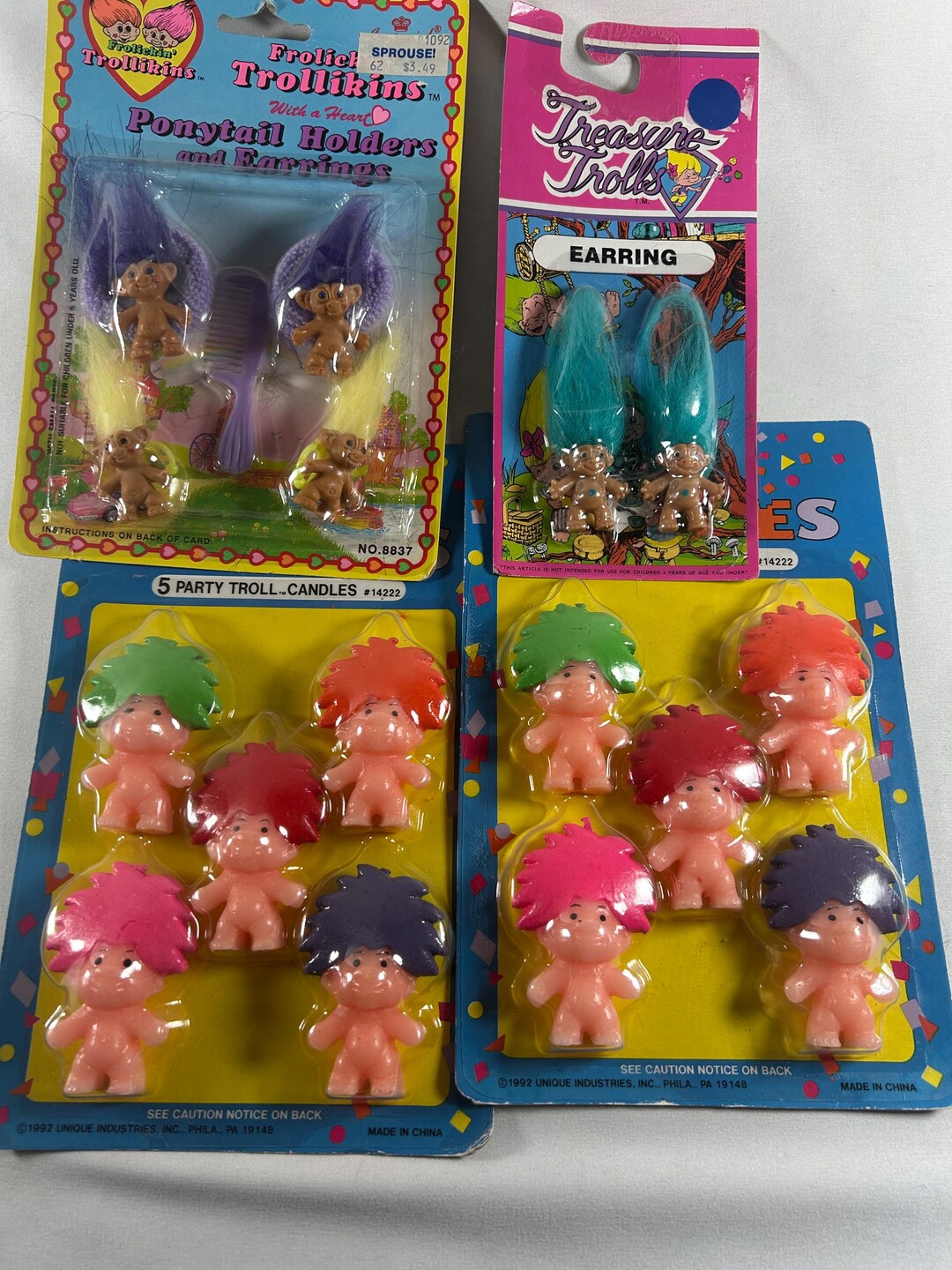 4 Rare NIB Troll Sets of Accessories - Inc. Earrings, Ponytail Holder ...